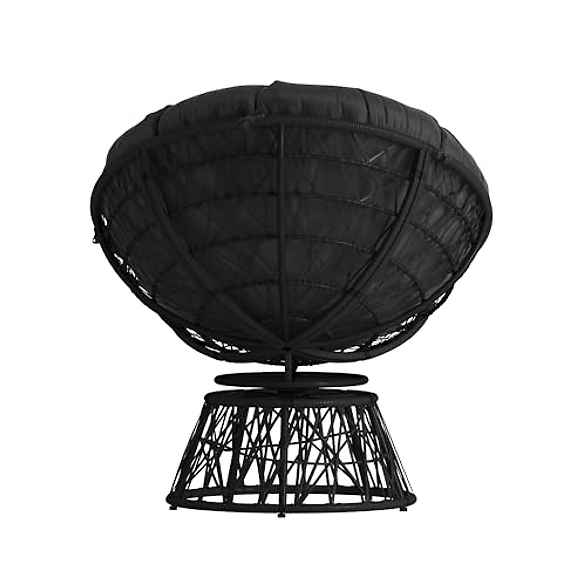 Flash Furniture Bowie Comfort Series Black Swivel Patio Chair with Black Cushion