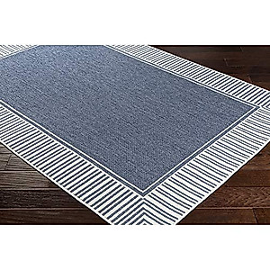 Artistic Weavers Hampshire Solid Border Outdoor Area Rug,8'10" Square,Denim