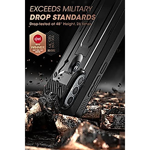 SUPCASE Unicorn Beetle Pro Series Case for Moto G Power 2022, Full-Body Rugged Belt Clip & Kickstand Case with Built-in Screen Protector (Black)