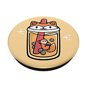 Boba Tea Bubble Tea - Cute Kawaii Fox PopSockets PopGrip: Swappable Grip for Phones & Tablets