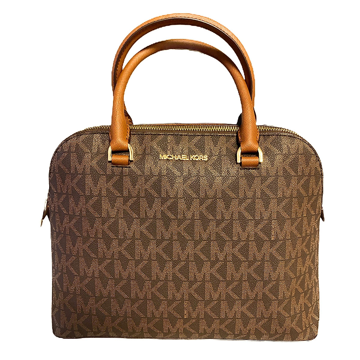 Cindy Medium Logo and Leather Satchel