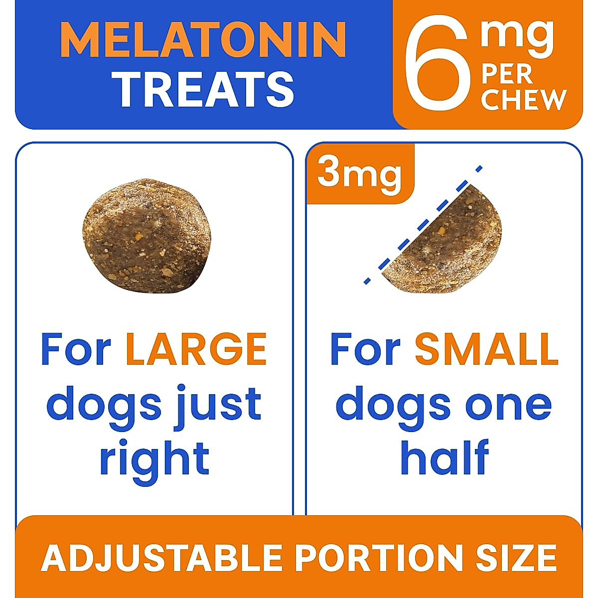 (Extra Strength) Calming Melatonin for Dogs Sleep - 6mg Dog Melatonin Chews for Small & Large Dogs, Puppy Melatonin Treats - Calming Aid for Dogs - Medium Doggie Sleeping Pills - 120 Treats
