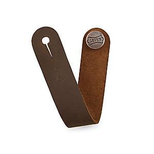 Levy's Leathers Headstock Strap Adapter for Acoustic Guitars; Brown Leather (MM18CH-BRN)