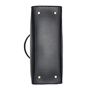 Calvin Klein Iris Hermine Leather Top Handle Satchel, Black/Gold