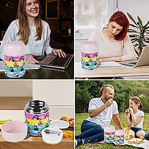 Maxerkeep Food Thermos Japanese Anime Kamado Tanjirou17oz Vacuum Insulated Soup Flask Stainless Steel Lunch Container for Hot Food,Food Jar for Toddlers & Kids