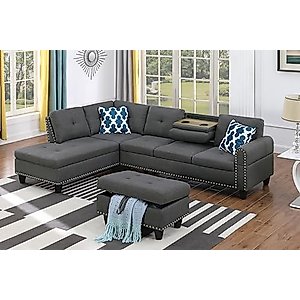Devion Furniture EZO Sofas, Dark Gray