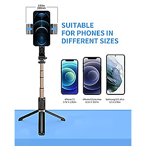 Gimbal Stabilizer with Selfie Stick for iPhone: Portable Handheld Gimble with Tripod & Remote for Cell Phone Camera & Samsung Android Smartphone Recording Video & Vlogging on Tiktok & YouTube