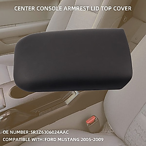 Dasbecan Center Console Armrest Lid Top Pad Compatible with Ford Mustang 2005-2009 Replaces# 5R3Z6306024AAC 5R3Z-6306024-AAC (Black)