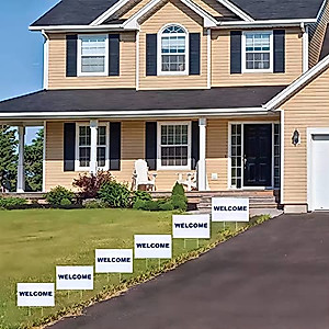 Blank Yard Signs with Stakes 17",White Corrugated Plastic Lawn Sign Double Sided for Garage Sale,Estate,Rent,Security,Address,Poster Board 17 x 12 In,DIY Custom House Outdoor Sign,5 Packs