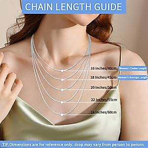 Jewlpire 925 Sterling Silver Chain for Women Girls 0.8mm Box Chain Lobster Claw Clasp - Italian Necklace Chain - Super Thin & Strong - Friendly Price & Quality 16 Inch