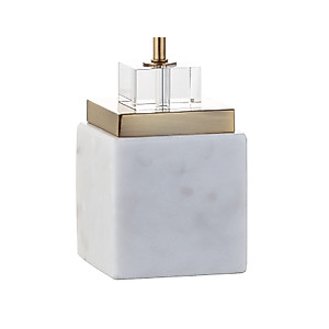 JONATHAN Y JYL5008A-SET2 Set of 2 Table Lamps Dawson 30" Marble/Crystal LED Table Lamp Modern Contemporary Bedside Desk Nightstand Lamp for Bedroom Living Room, White/Brass Gold