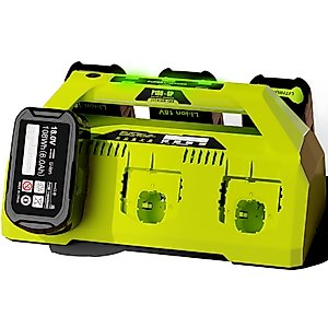 6-Ports Rapid Charger Replace for Ryobi P135 18V ONE+ Charger Compatible with for Ryobi 18V ONE+ Battery Lithium Ion P108 P107 P104 P105 P103