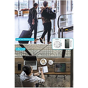 Power Strip with USB C, NTONPOWER Flat Plug Power Strip with USB Ports, 3 Widely Spaced Outlets, Extension Cord with Multiple Outlets, Small and Compact Size,100-240V for International Travel