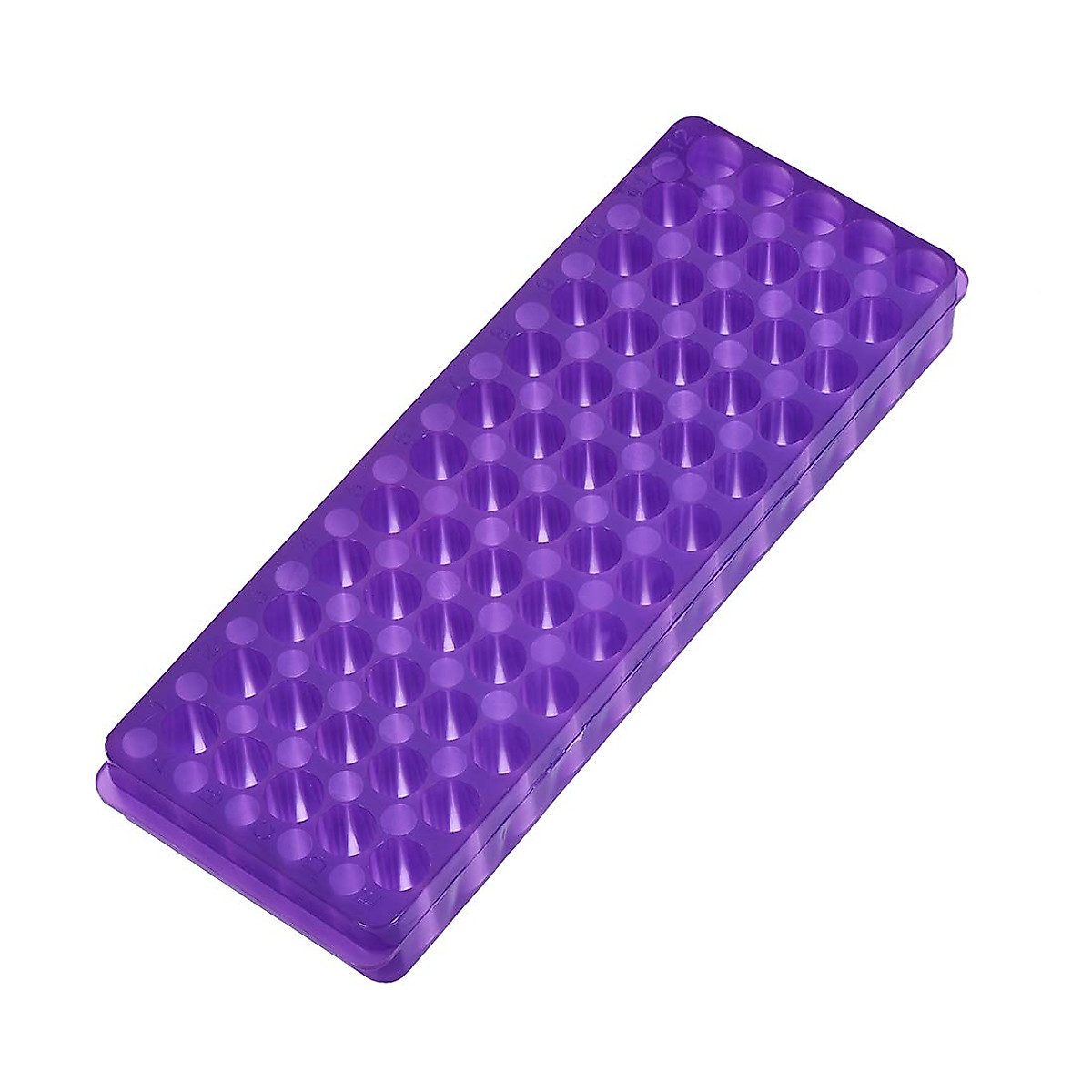 uxcell Polypropylene Test Tube Rack Double Panel 60 Hole for 0.5ml/1.5ml/2ml Centrifuge Tube Freezing Tube Holder Purple 5Pcs