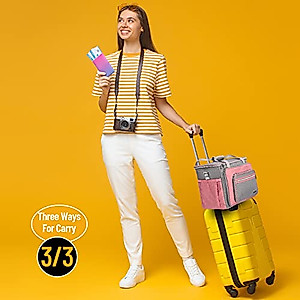 FINESUN Sewing Machine Bag, Grey& Pink - Foldable Deluxe Sewing Machine Carrying Case for Brother, Singer, Bernina and Most Machines