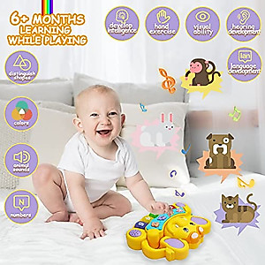Baby Music Elephant Piano Toy – Early Learning Musical Keyboard Toy 6 to 12 Months Infant Light Up Toy Lovely 3 Play Modes Educational Gift for Kids