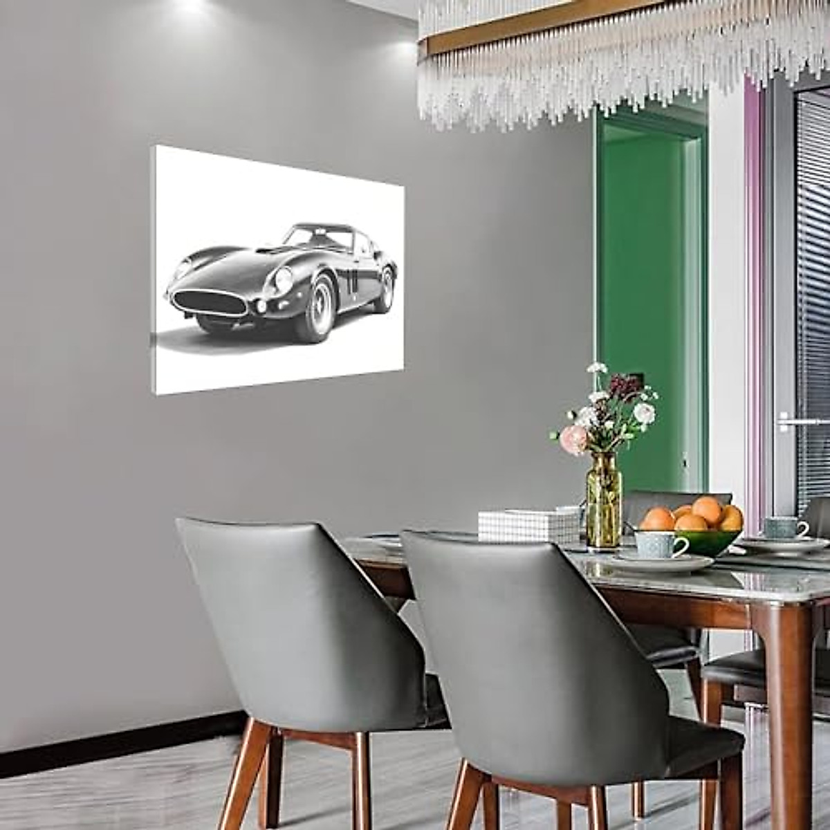 Car Poster Ferrari F40 Supercar Posters Racing Car Canvas Wall Art For Boy's Bedroom SuperCar Wall Decor Frame-style 36x24inch(90x60cm)