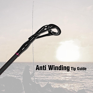 Fiblink Surf Spinning Fishing Rod Graphite Travel Fishing Rod (Red, 9 Feet - 4Pcs)