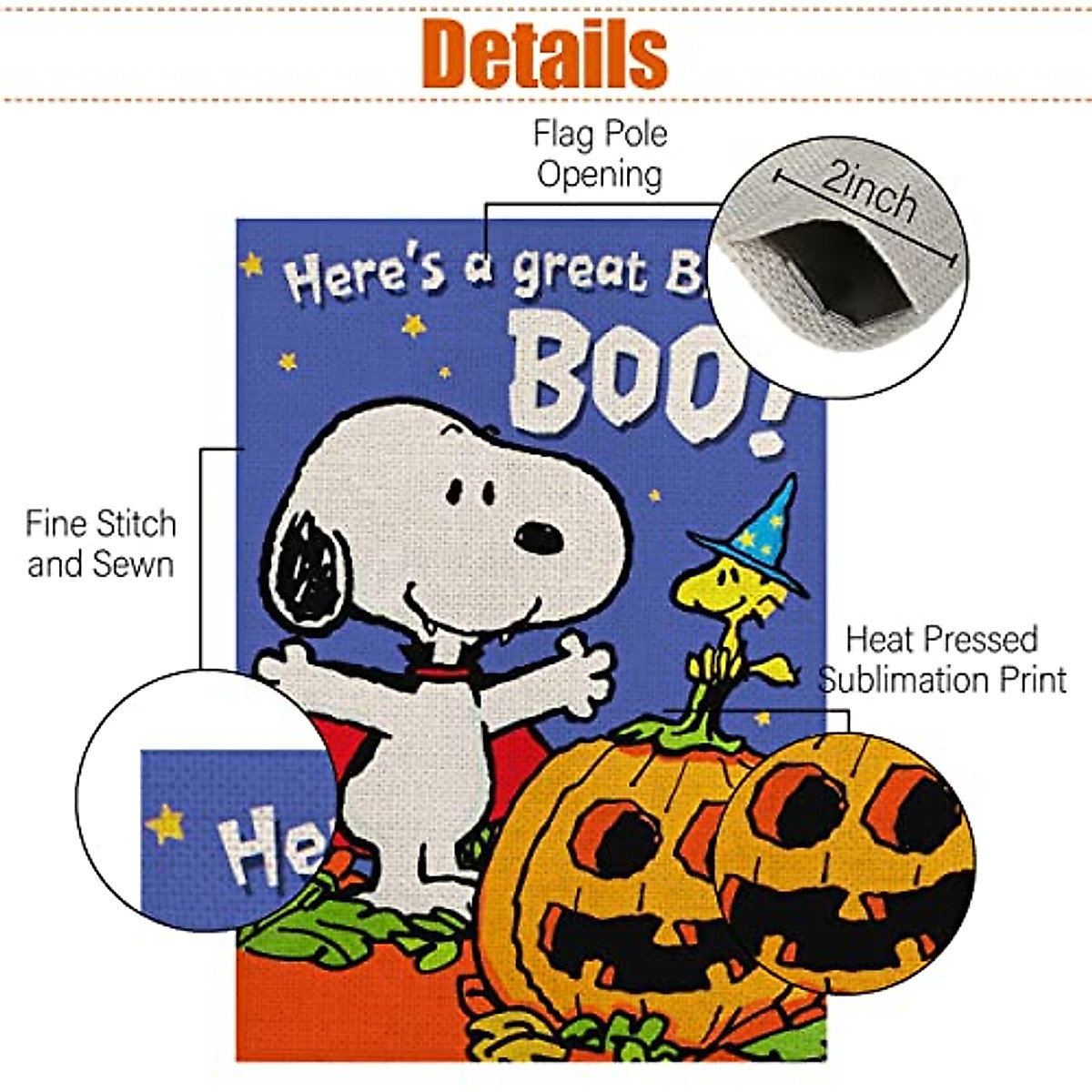 Halloween Garden Flag 12x18 Inch Spooky Boo Double Sided Vertical Farmhouse Decor for Seasonal Holiday Yard