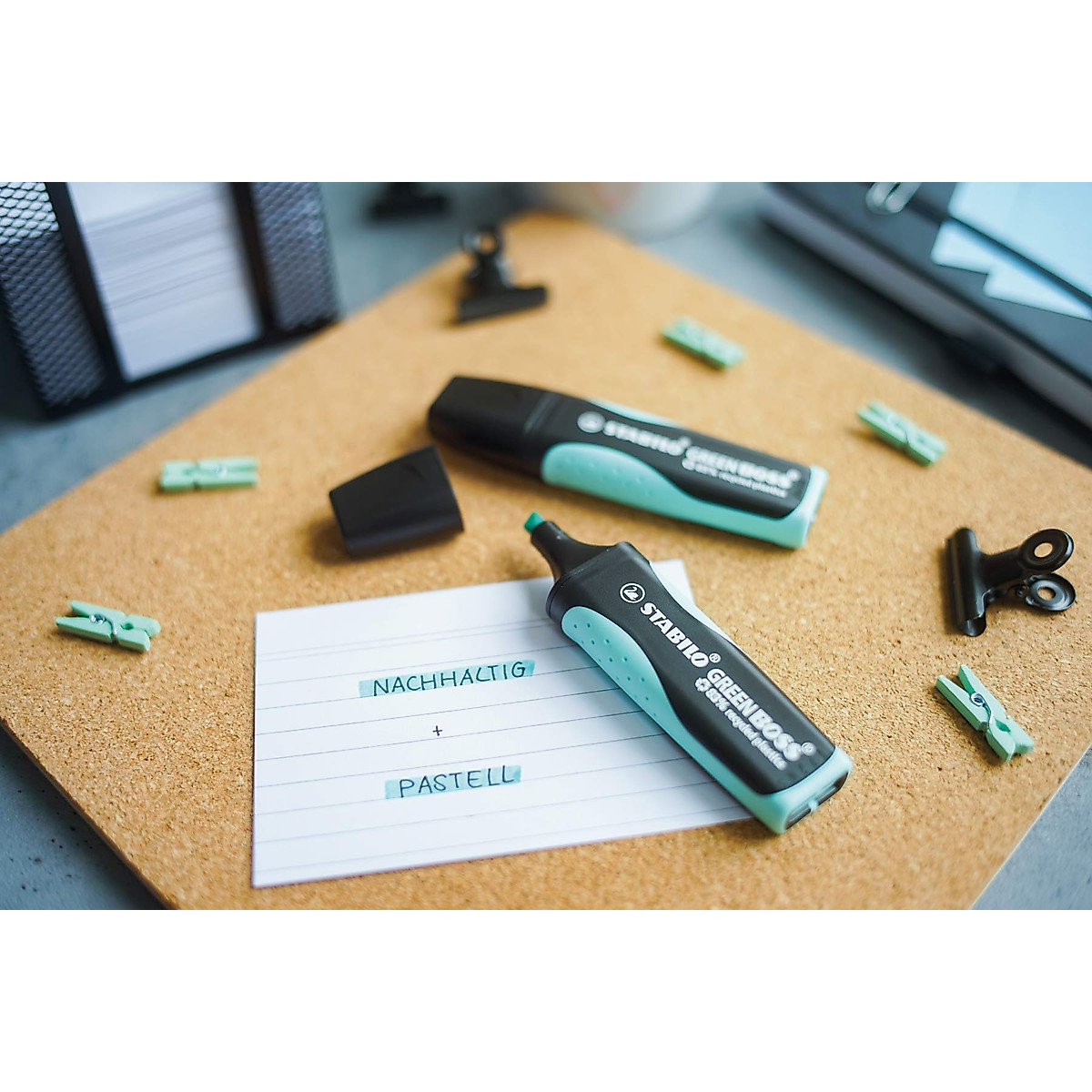 STABILO Highlighter GREEN BOSS Pastel - Box of 10 - Touch of Turquoise