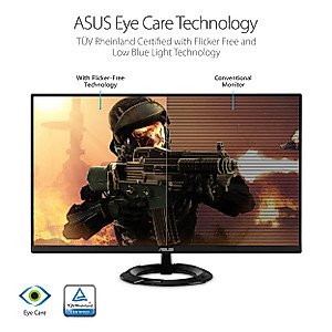 ASUS VZ279HEG1R 27” Gaming Monitor, 1080P, 75Hz, IPS, 1ms, FreeSync, Extreme Low Motion Blur, Eye Care, HDMI VGA, Ultra-Slim, Frameless