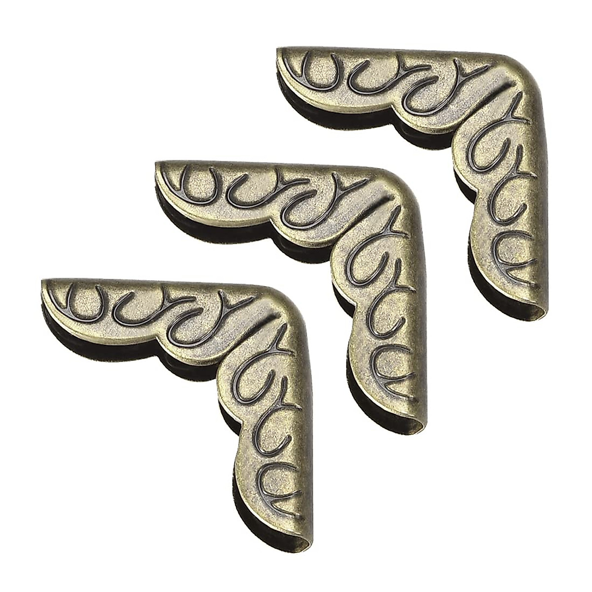 uxcell Metal Book Corner Protectors Edge Cover Guard 16 X 16 X 4mm Bronze Tone 30pcs