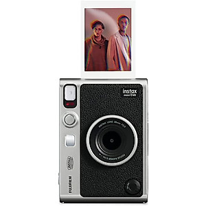 Fujifilm Instax Mini EVO Hybrid Instant Film Camera (16745183) Bundle with 60 Instant Film Sheets + 32GB microSD Memory Card + Small Padded Case + SD Card Reader + Microfiber Cleaning Cloth
