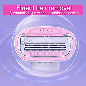 Women's 4 Blades, Smooth Women's Flexball Compact Women's with Travel Case, Armpit Hair Knife Waterproof Non-Slip Trimmer Shaving Set with 4 Blade Refills for Travel Carry