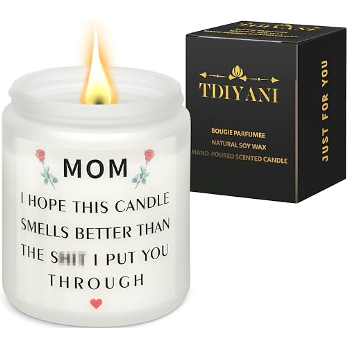 Gifts for Mom from Daughter or Son - Funny Mom Gifts for Birthday, Mother’s Day, or Christmas - Lavender Scented Candle for Relaxation - Eco-Friendly Soy Wax Candle with Humorous Quote