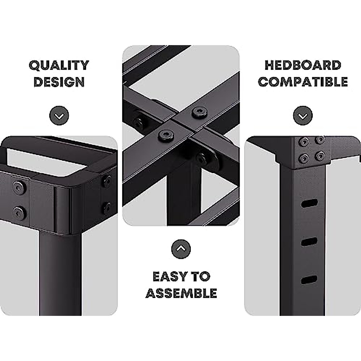 RLDVAY Twin-Bed-Frame, 12 Inch Metal-Bed-Frame-Twin, Heavy Duty Platform Bed Frame Twin Size, No Box Spring Needed, Easy Assembly, Noise-Free, Black