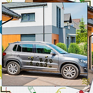 Graduation Car Magnets 12 Pcs 2023 Congrats Grad Garage Door Magnets Decoration Black and Gold 2023 Graduation Car Blackboard Magnets for Graduation Party Decoration Supplies