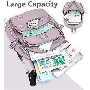 BEFUNIRISE Backpack for School Girls Bookbag Cute Bag College Middle High Elementary 18 Inch School Backpack for Teen Girls (#1Pink, Large)