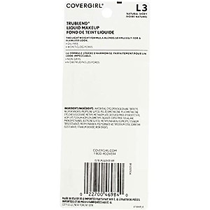 COVERGIRL Trublend Oil-Free Liquid Foundation, Lightweight, Dewy Finish, 1 Fl Oz, Hydrating Foundation, Moisturizing Foundation, Cruelty-Free Foundation, Blends Seamlessly, Won't Clog Pores