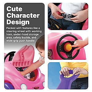 Step2 Push Around Buggy Kids Push Car, Ride On Car with Seat Belt and Horn, Toddlers 18 - 36 Months, Max Weight 50 lbs., Easy Storage, Ideal Stroller Substitute, Pink