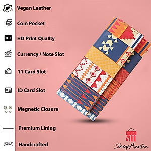 ShopMantra Abstract Triangle Pattern Multicolor Faux Leather Printed Women's Wallet