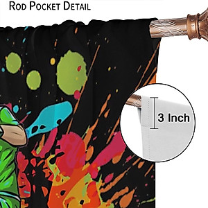 Motorcycle Curtains,Boys Bedroom Youth Children Watercolor Extreme Sports Motocross Printed Window Curtains 52x84in