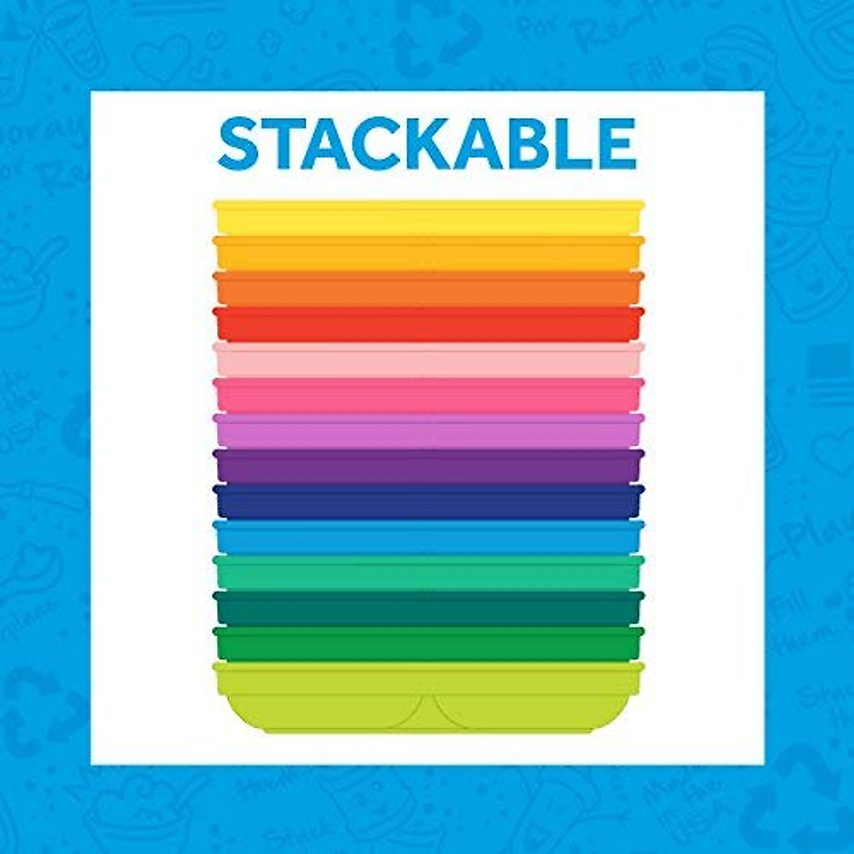 Re-Play Made in USA 4pk Starter Dining Set of 2 Divided Plates with 2 Matching Bowls in Sky Blue and Lime Green - Made from Environmentally Friendly Heavyweight Recycled Milk Jugs