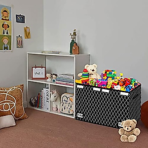 Meerainy Toy Box Storage Organizer with Lid,Collapsible Toys Boxes Chest Basket Bins with Sturdy Handles for Boys and Girls, Nursery, Playroom