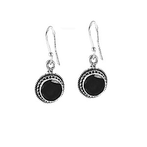Sivalya AURORA Black Onyx Necklace and Earring Set in Solid Silver - Jewelry Set for Women in 925 Sterling Silver - Natural Teardrop Black Onyx Stones black Gemstone Jewelry- Gift Packaging Included