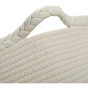 Nicunom Extra Large Cotton Rope Basket 20" x 20"x 13", Kids Playroom Storage Organizer, Living Room Blanket Storage with Handle, Woven Nursery Laundry Basket for Clothes, Blanket, Towels, Toys