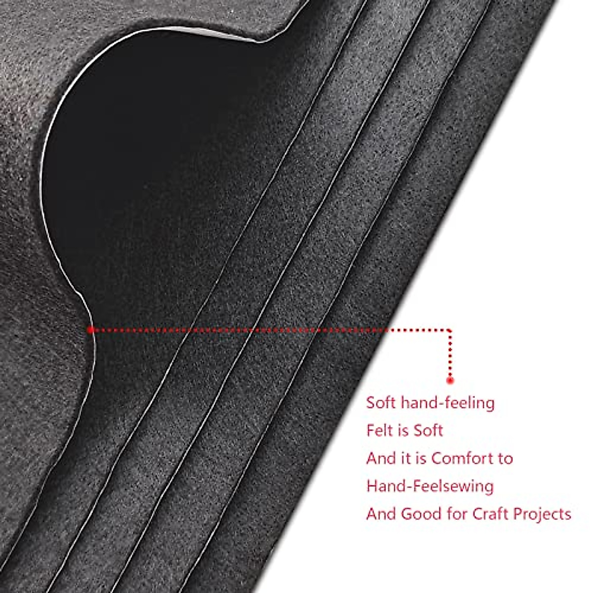 Jtnohx Self Adhesive Felt Sheets, 12 Pieces Black Sticky Felt, 8"x12" Soft Felt Sheets with Adhesive Backing for Sewing DIY Crafts (Black)