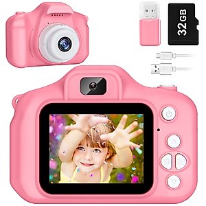 Algado Kids Camera for Girls and Boys, Kids Digital Camera for Girls, Toddler Camera Birthday for 3-12 Years Old Boys Girls with 32GB SD Card, Pink