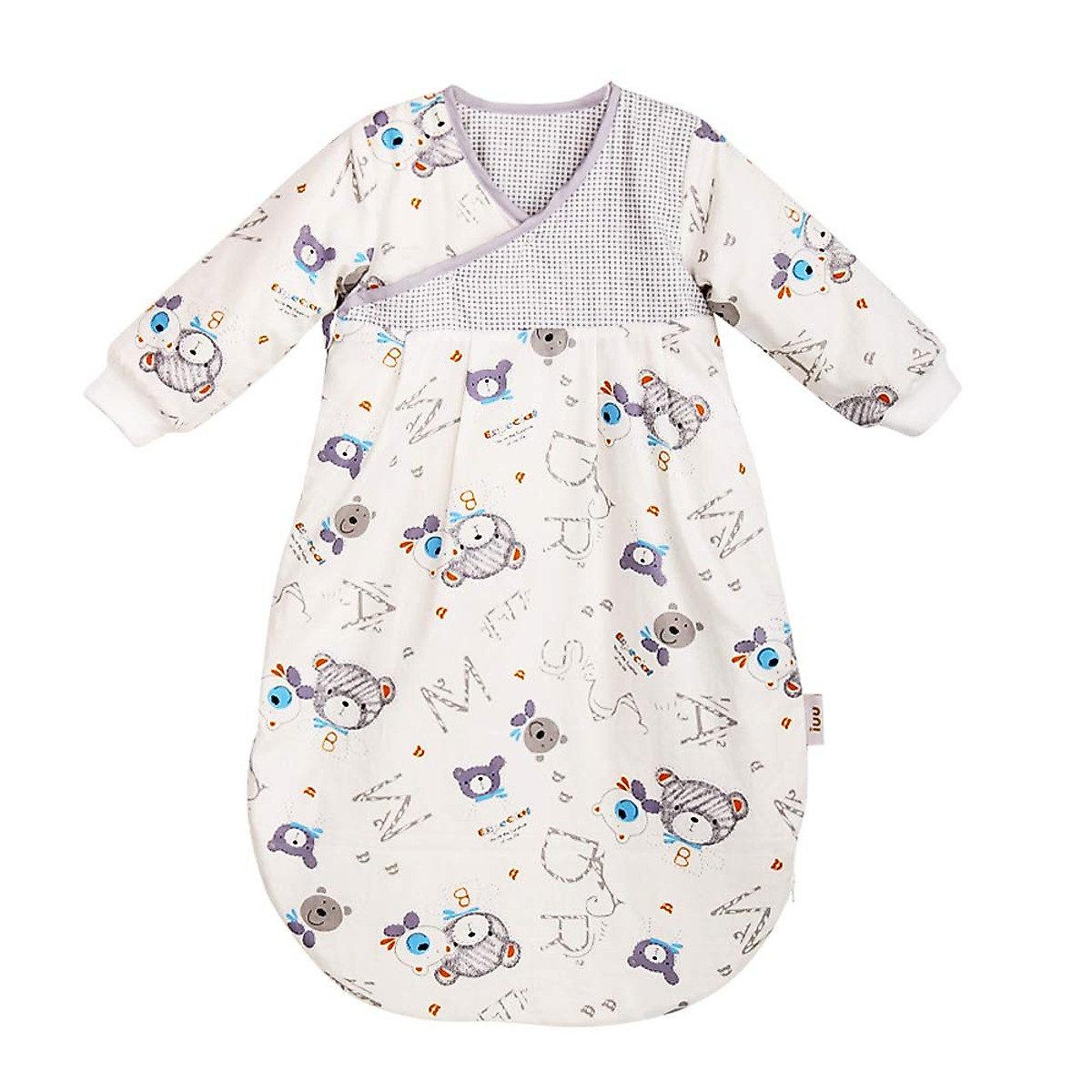 BLOOMSTAR Baby Sleeping Sack Long Sleeves (3-12M) Tog 2.5 Warm Newborn Sleeping Bag with Arms Quilted Swaddle Wearable Blanket Toddler Cotton Poplin Infant in a Bag Unisex Sleeper