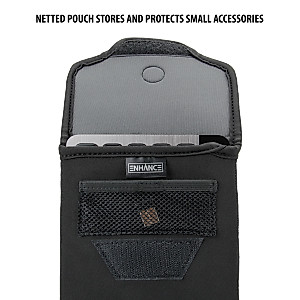 ENHANCE Bluetooth Keyboard Sleeve Case for Logitech K810, Anker, Apple Magic Keyboard (up to 11.5 Inches) with Neoprene Construction, Wireless Mouse Storage & Cable and Charger Pouch