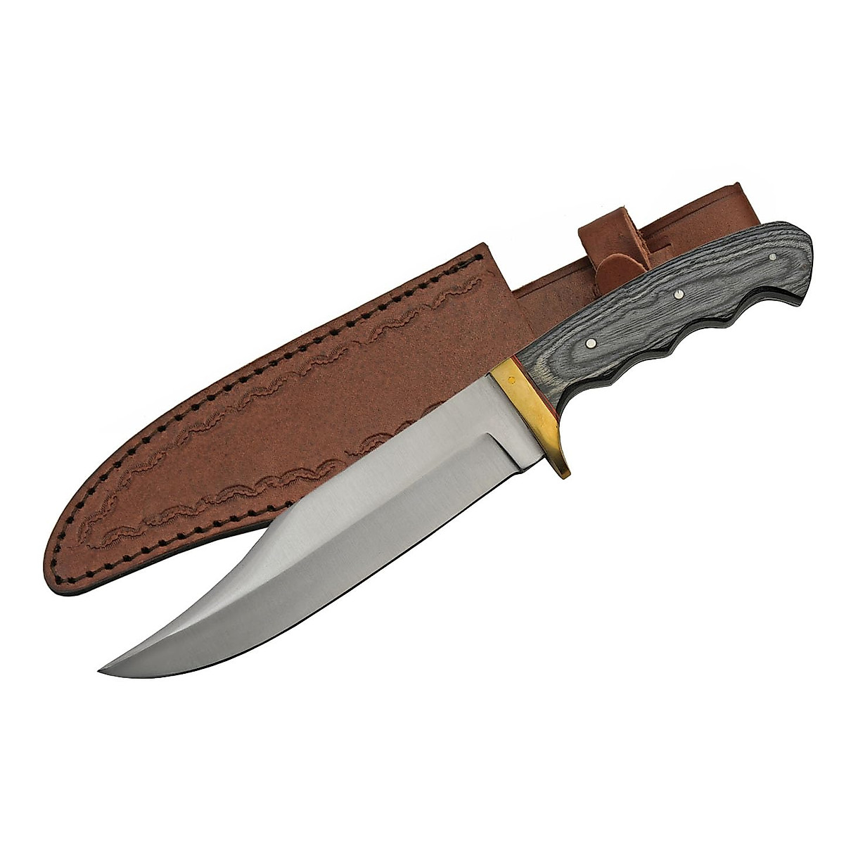 SZCO SUPPLIES 12.25"" Black Handle Mountain Lion Hunter Bowie Knife (203421-BK)