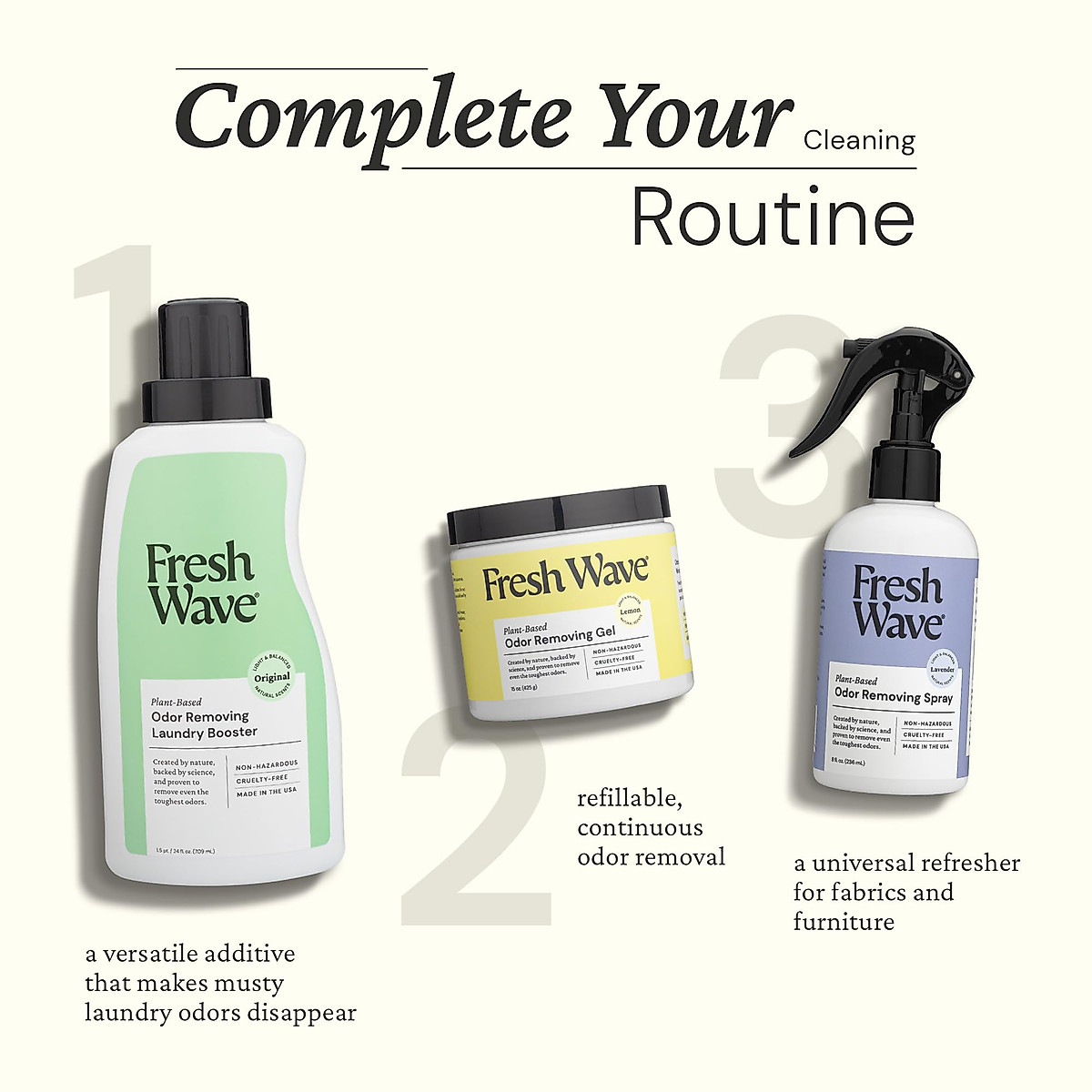 Fresh Wave Odor Removing Laundry Booster, 24 fl. Oz., Pack of 2 - Laundry Scent Booster, Safer Odor Relief, Natural Plant-Based Odor Eliminator, Pet Bedding, Activewear, Blankets & Fabrics