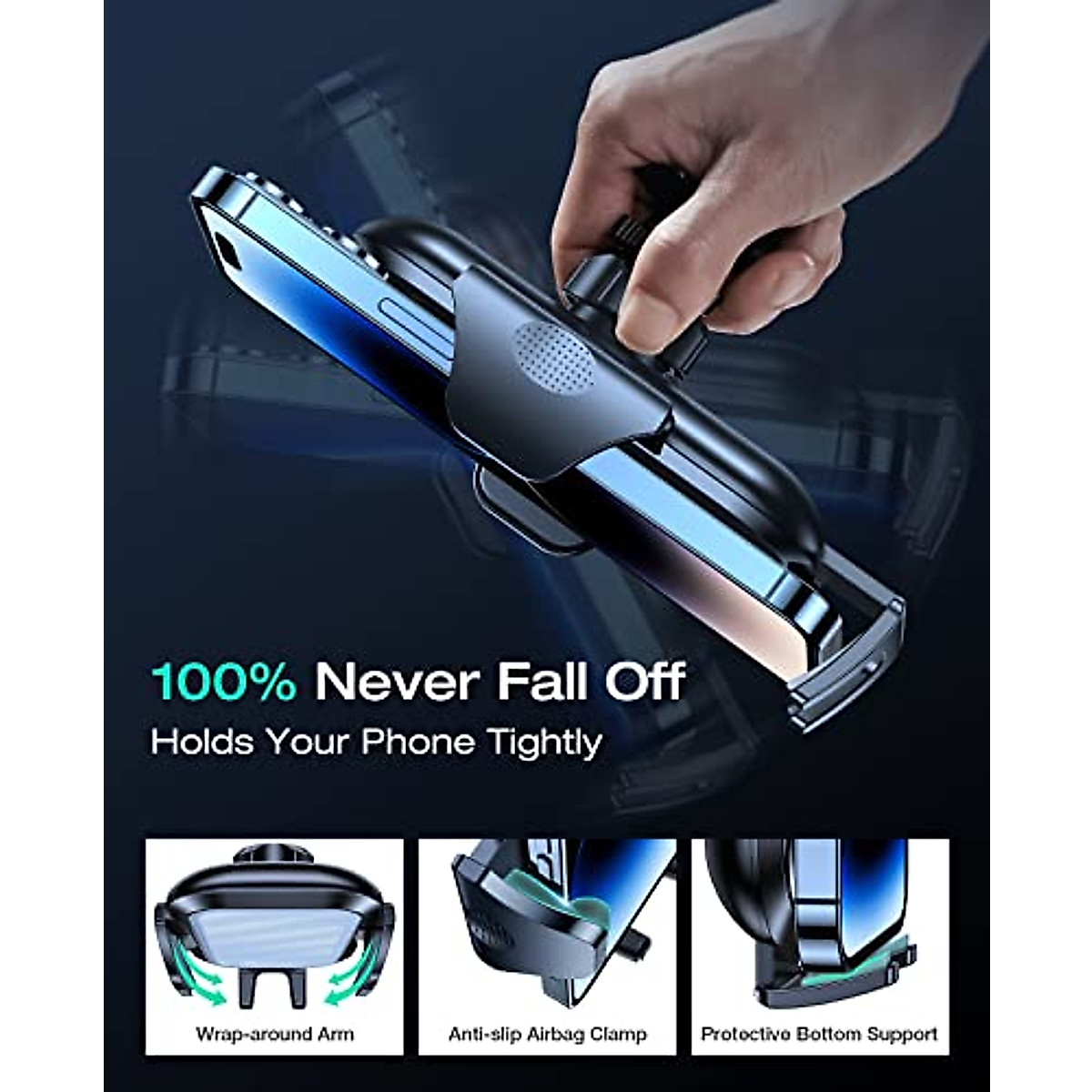 VICSEED Phone Mount for Car Vent [Anti-Slip Silicone Protection][Glow in The Dark] Air Vent Car Phone Holder Mount Ultra-Stable Cell Phone Holder Car Fit for All iPhone & Android