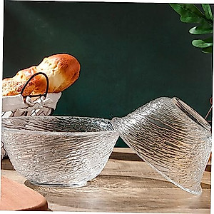 Alipis 2 Pcs Transparent Salad Bowl Old Fashioned Glass Vegetable Container Trifle Bowl Glass Pasta Crystal Serving Bowl Deep Soup Fruit Bowls Glass Bowl Simple Style Bowl Yogurt Bowl