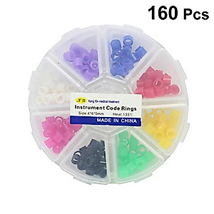 160pcs Medical Instruments Code Rings Silicone Dental Code Rings for Hospital dental implant o rings