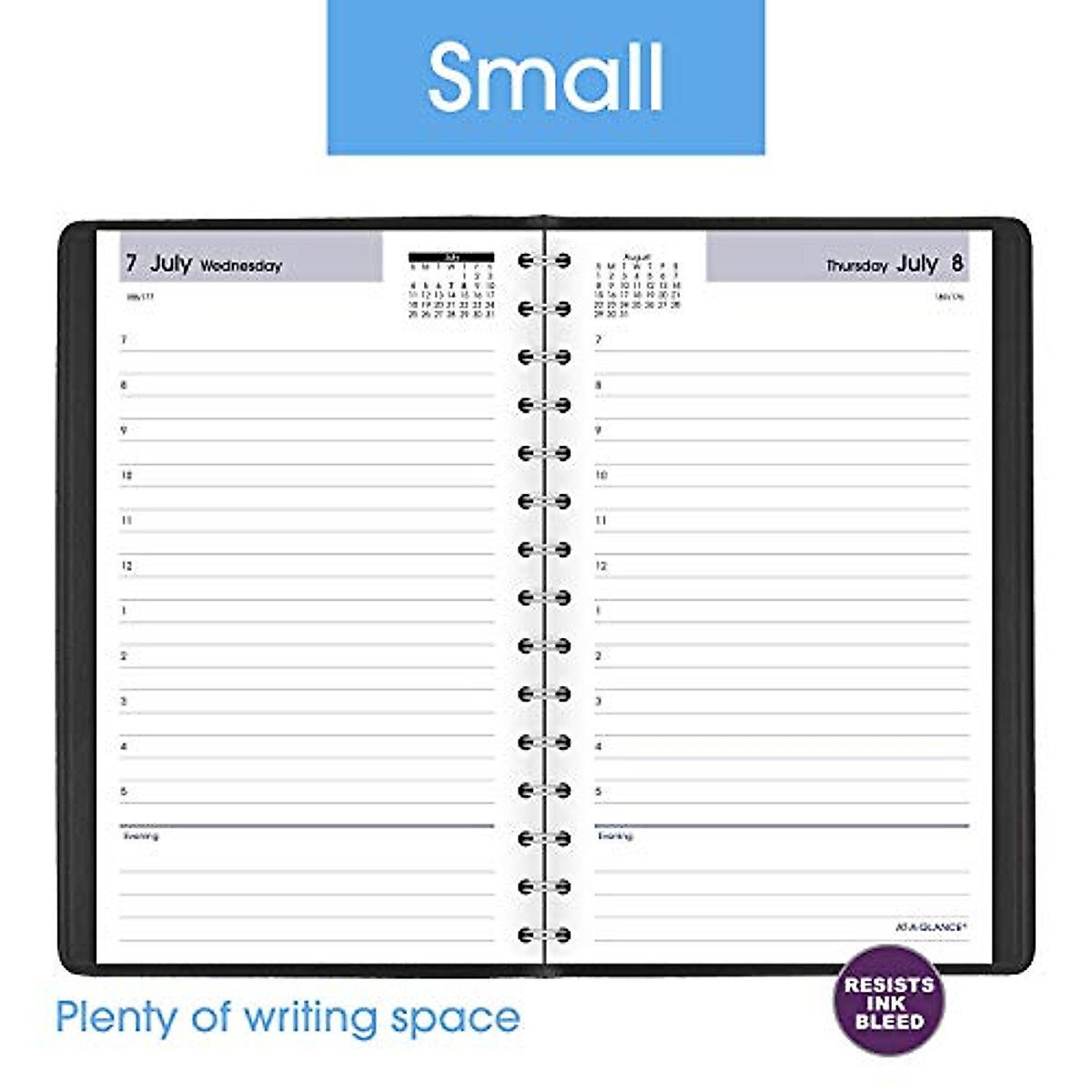 Academic Planner 2021-2022, AT-A-GLANCE Daily Appointment Book & Planner, 5" x 8", Small, for School, Teacher, Student, DayMinder, Black (AY4400)